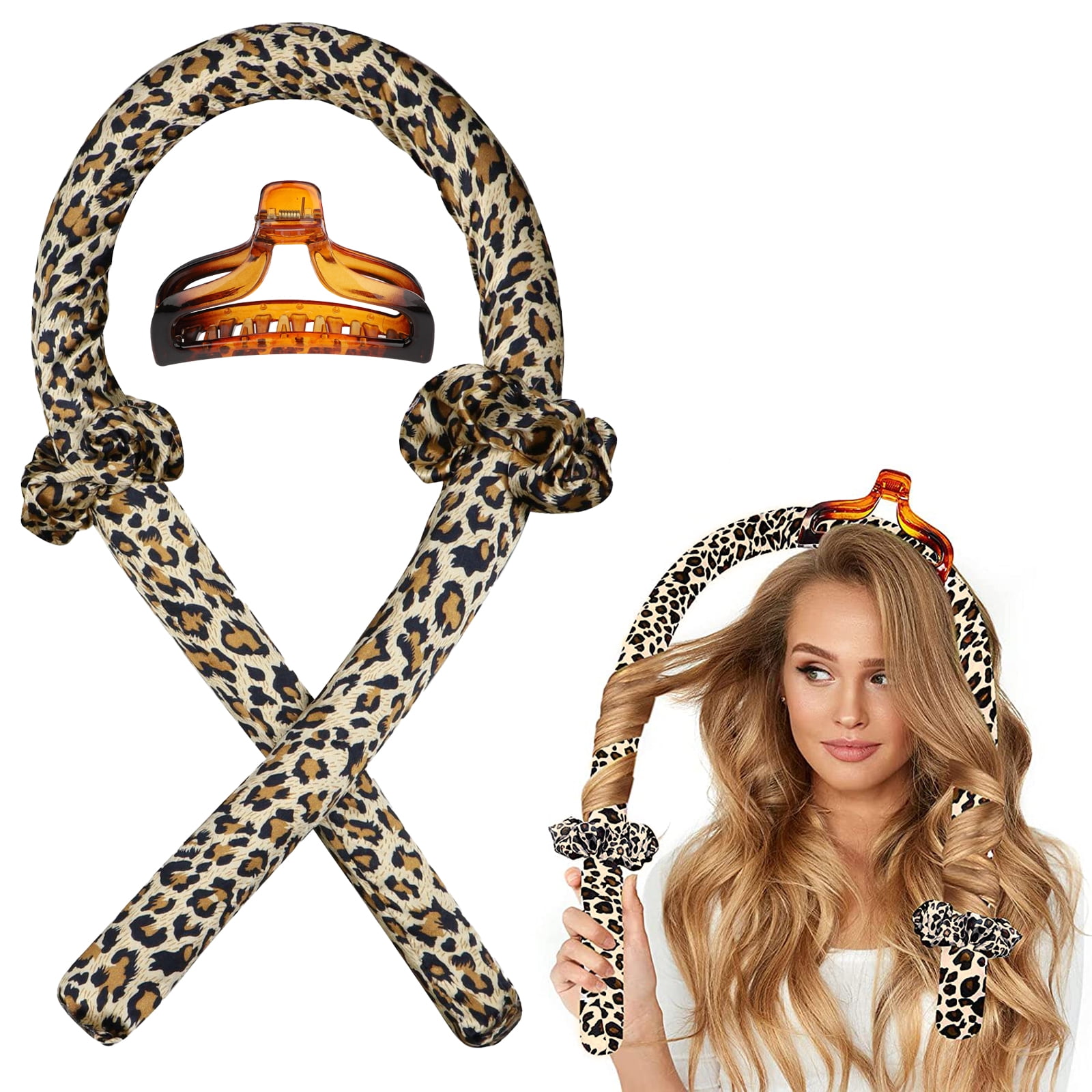 No Heat Sleep Curling Iron Rod Headband Heatless Curls Silk Ribbon Hair ...