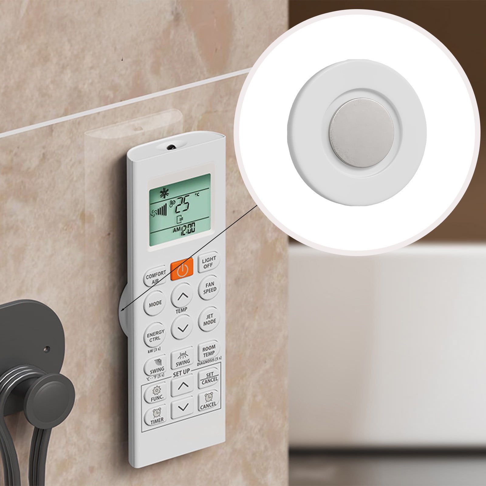 No Hole Wall Mounted Powerful Magnet Hooks Remote Control Magnet ...