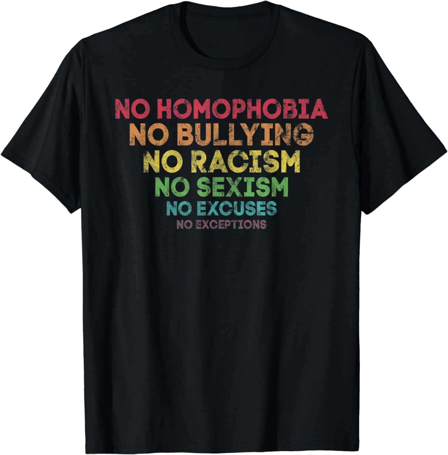 No Homophobia No Bullying No Racism No Sexism T-Shirt - Walmart.com