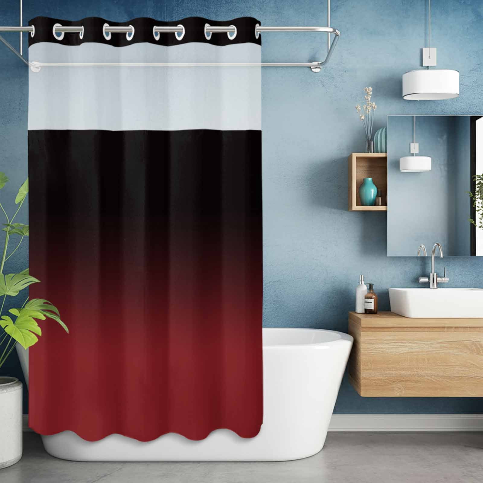 Black And Red Shower Curtain
