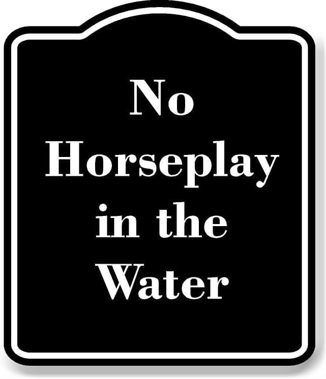 No Horseplay in the Water BLACK Aluminum Composite Sign 8.5''x10 ...