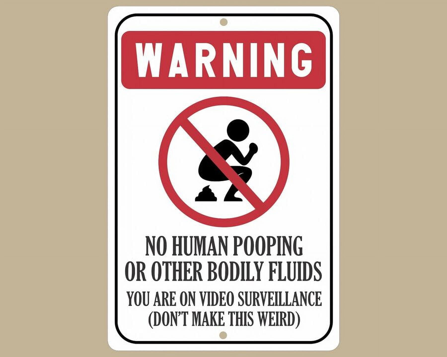 No Human Pooping Warning metal aluminium Sign, Outdoor Yard metal ...