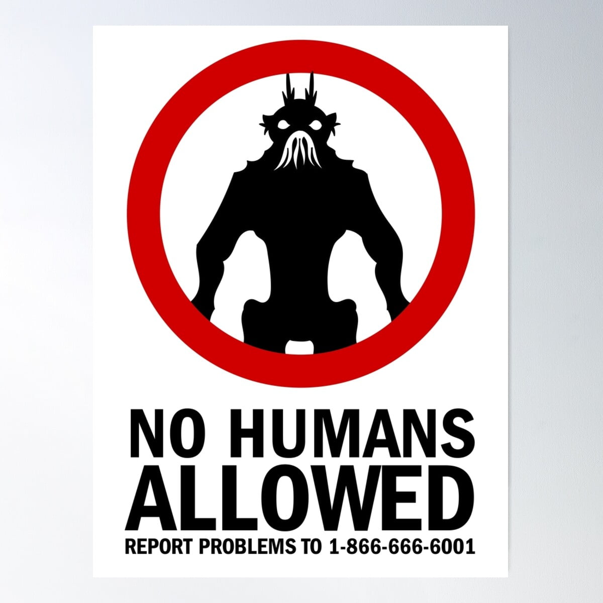 No Humans Allowed Poster Wall Art, Modern Wall Decor For Living Room ...