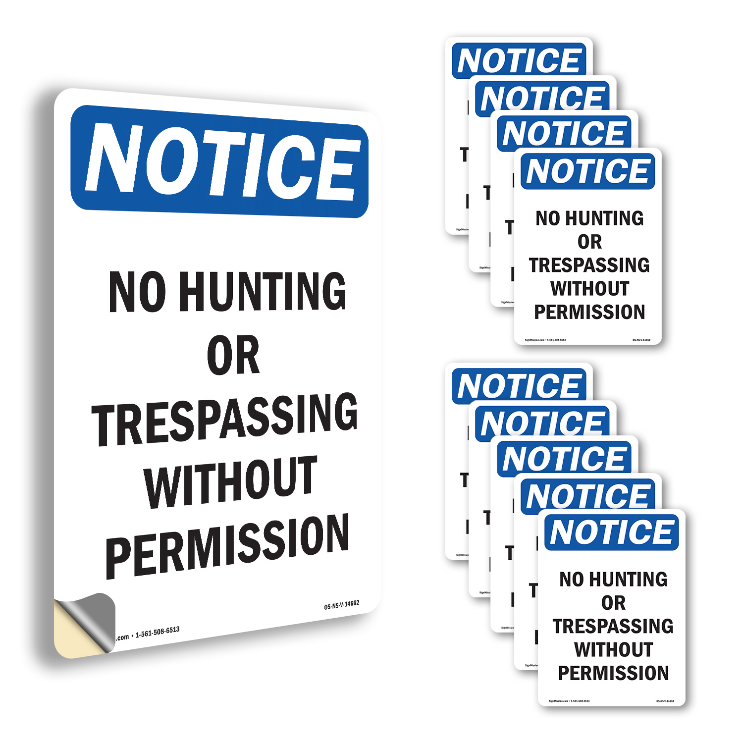 No Hunting Or Trespassing Without OSHA Notice Vinyl Decal Label 18 Inch ...
