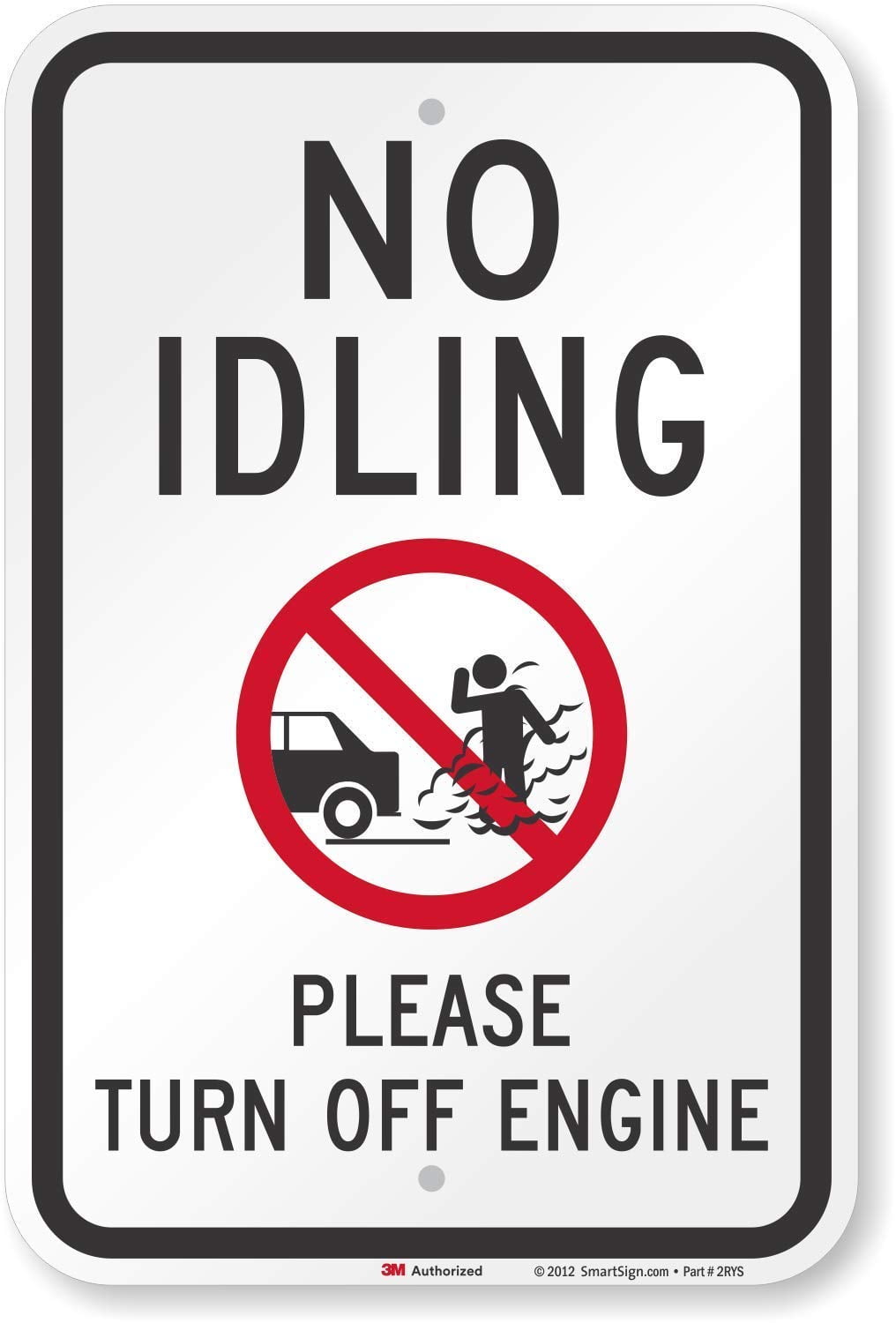 No Idling - Please Turn Off Engine Sign by | Engineer Grade tin Sign ...