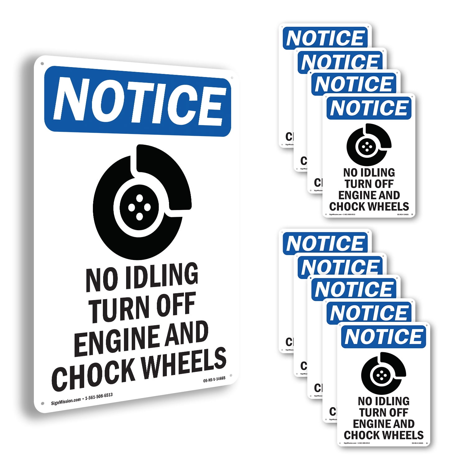 No Idling Turn Off OSHA Notice Aluminum Sign 18 Inch x 12 Inch - 10 ...