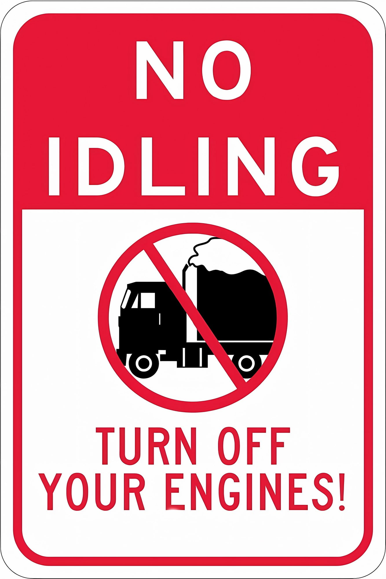 No Idling Turn Off Your Engines Tin Sign - 8"x12", Vintage Metal Decor ...