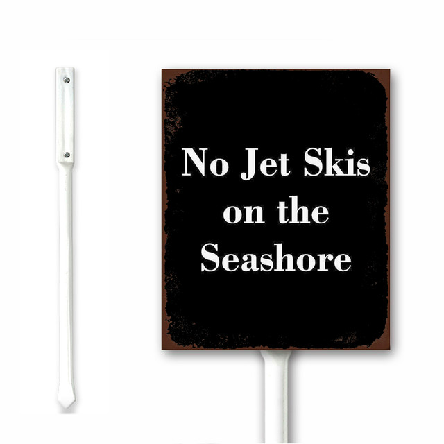 No Jet Skis on the Seashore Sign for Outdoor Metal Yard Sign Funny Lawn ...