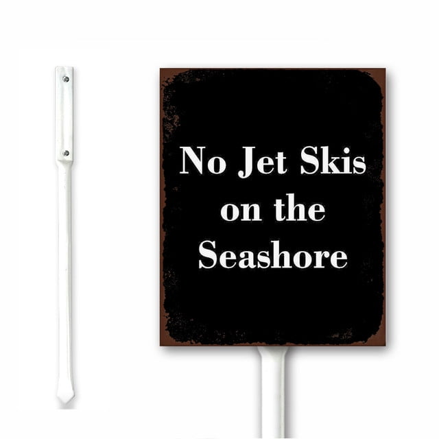 No Jet Skis on the Seashore Sign for Outdoor Metal Yard Sign Funny Lawn ...