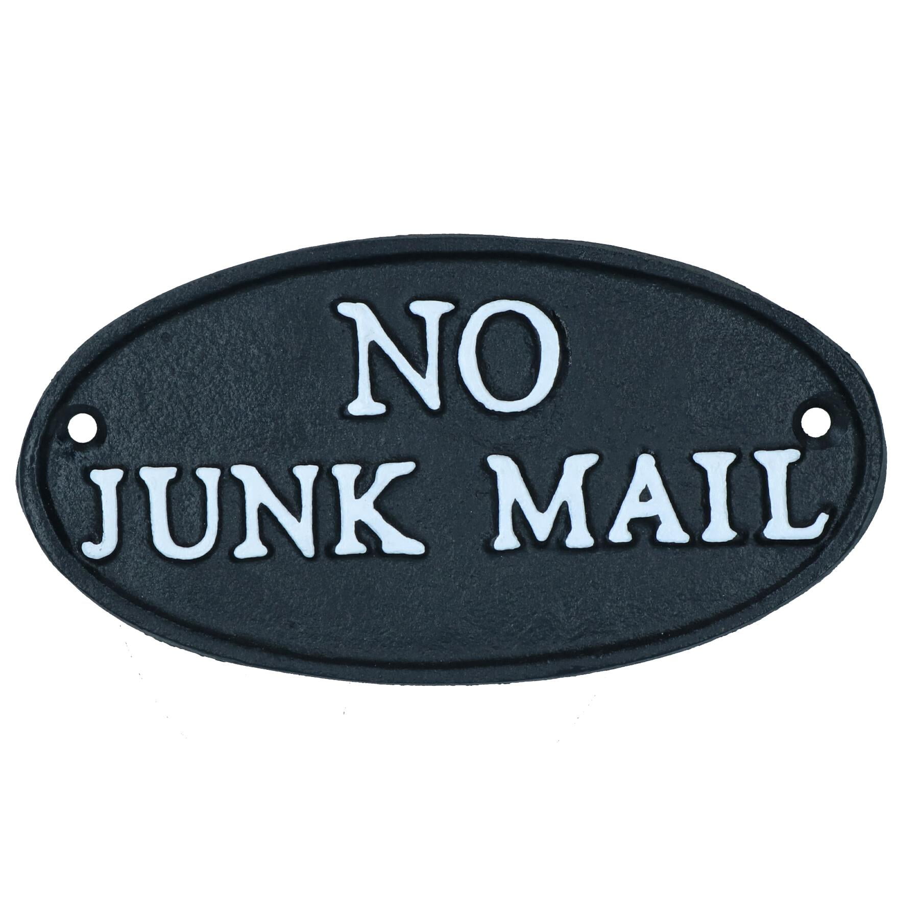 No Junk Mail Cast Iron Sign Plaque Door Wall House Home Gate Post Yard ...