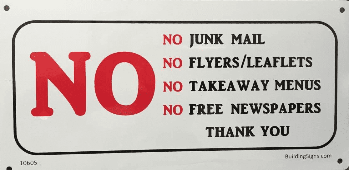 No Junk Mail sign (Aluminum Sign) - Walmart.com