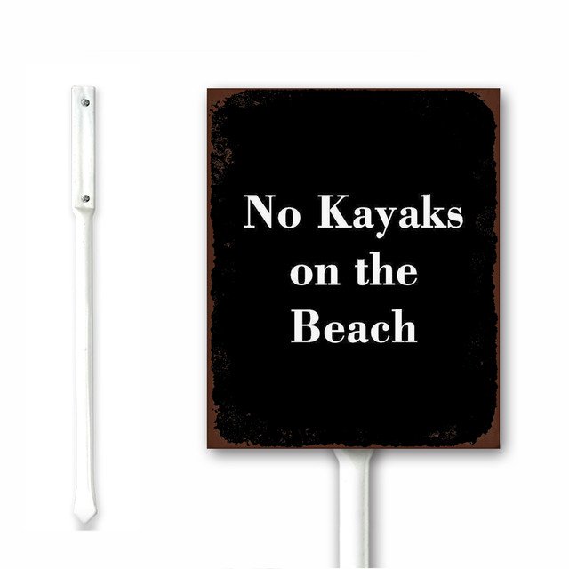 No Kayaks on the Beach Sign for Outdoor Metal Yard Sign Funny Lawn Sign ...
