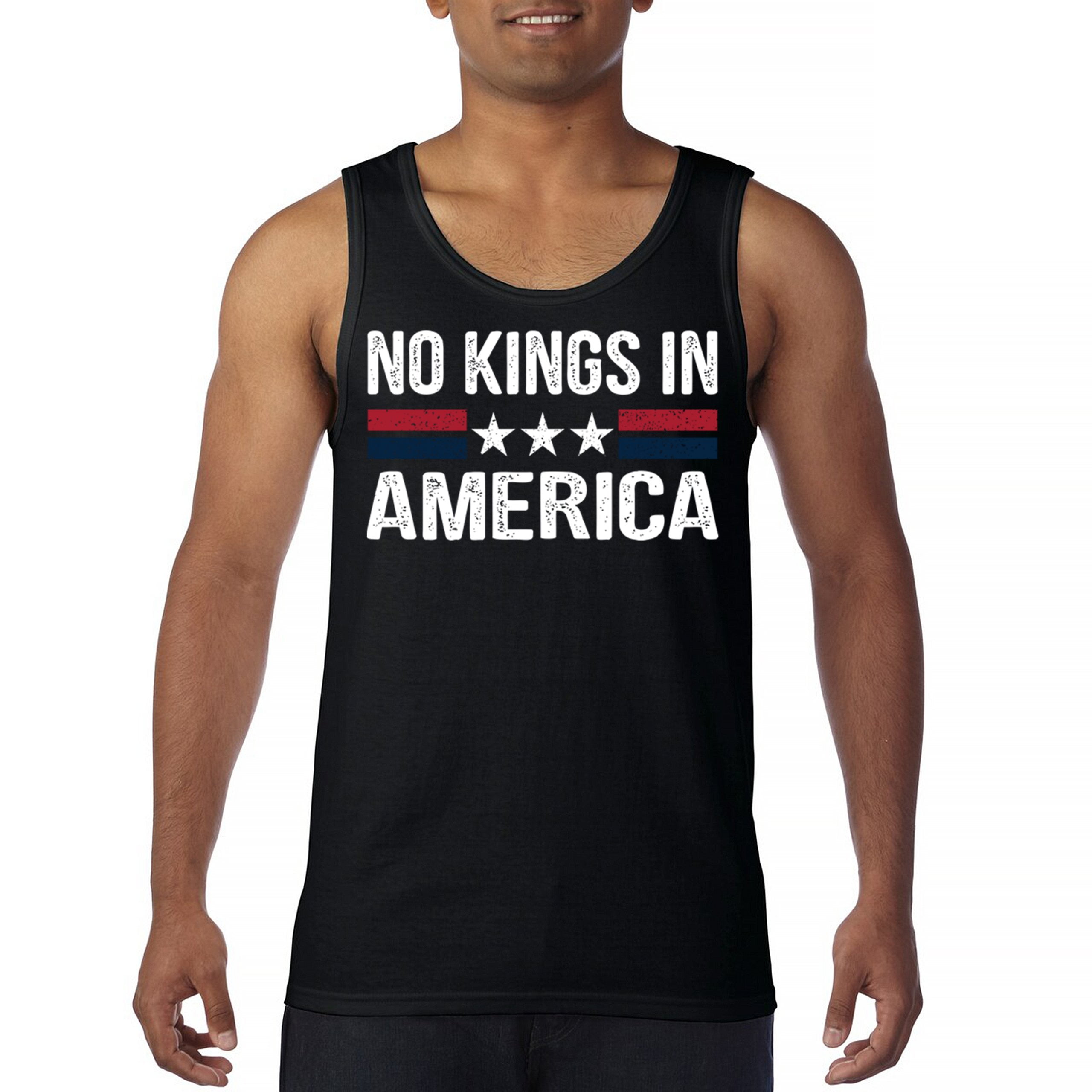 No Kings In America Tank Top Patriotic Political Anti Monarchy Freedom US Independence American ...