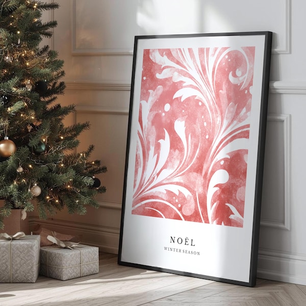 Noã«L French Christmas Print: Modern Holiday Wall Art - Wall Art Print ...