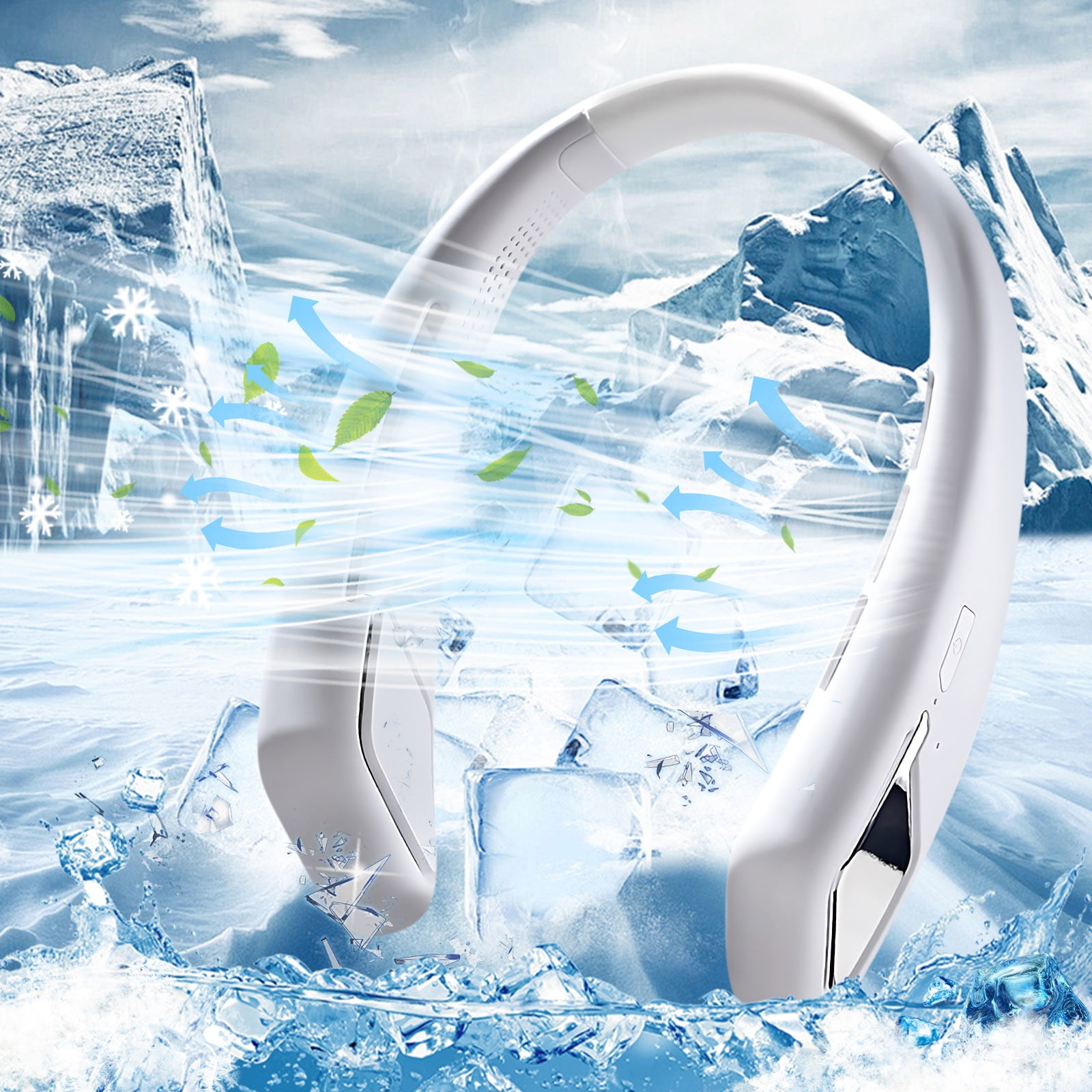 No Leaf Hanging Neck Fans Coolings Mini Fan No Leaf Rechargeable Small ...