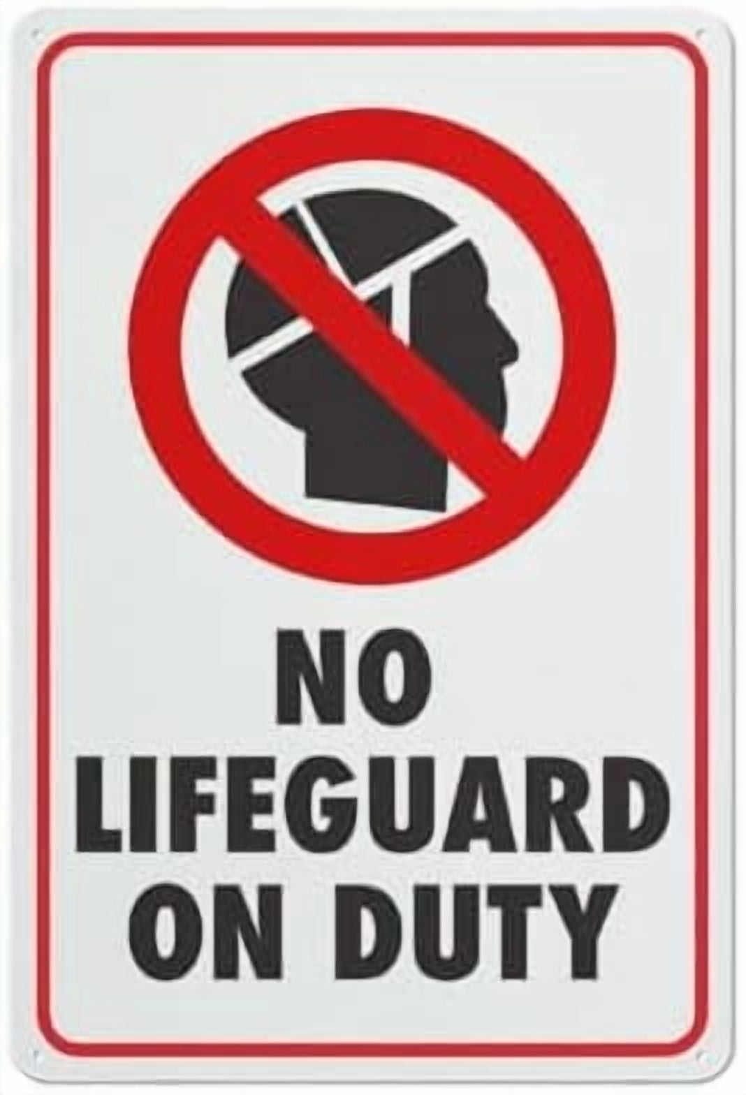 No Lifeguard On Duty Sign Signs Outdoor, Uv Printed Aluminum 12 X 8 In ...