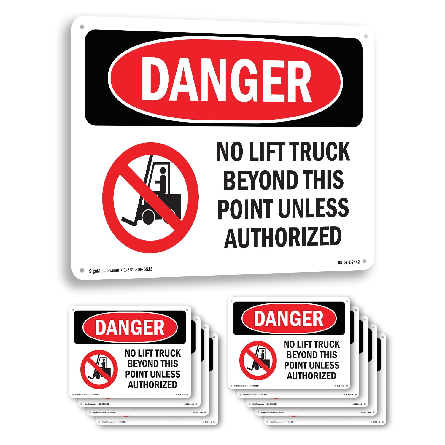 No Lift Truck Beyond This Point OSHA Danger Rigid Plastic Sign 24 Inch ...