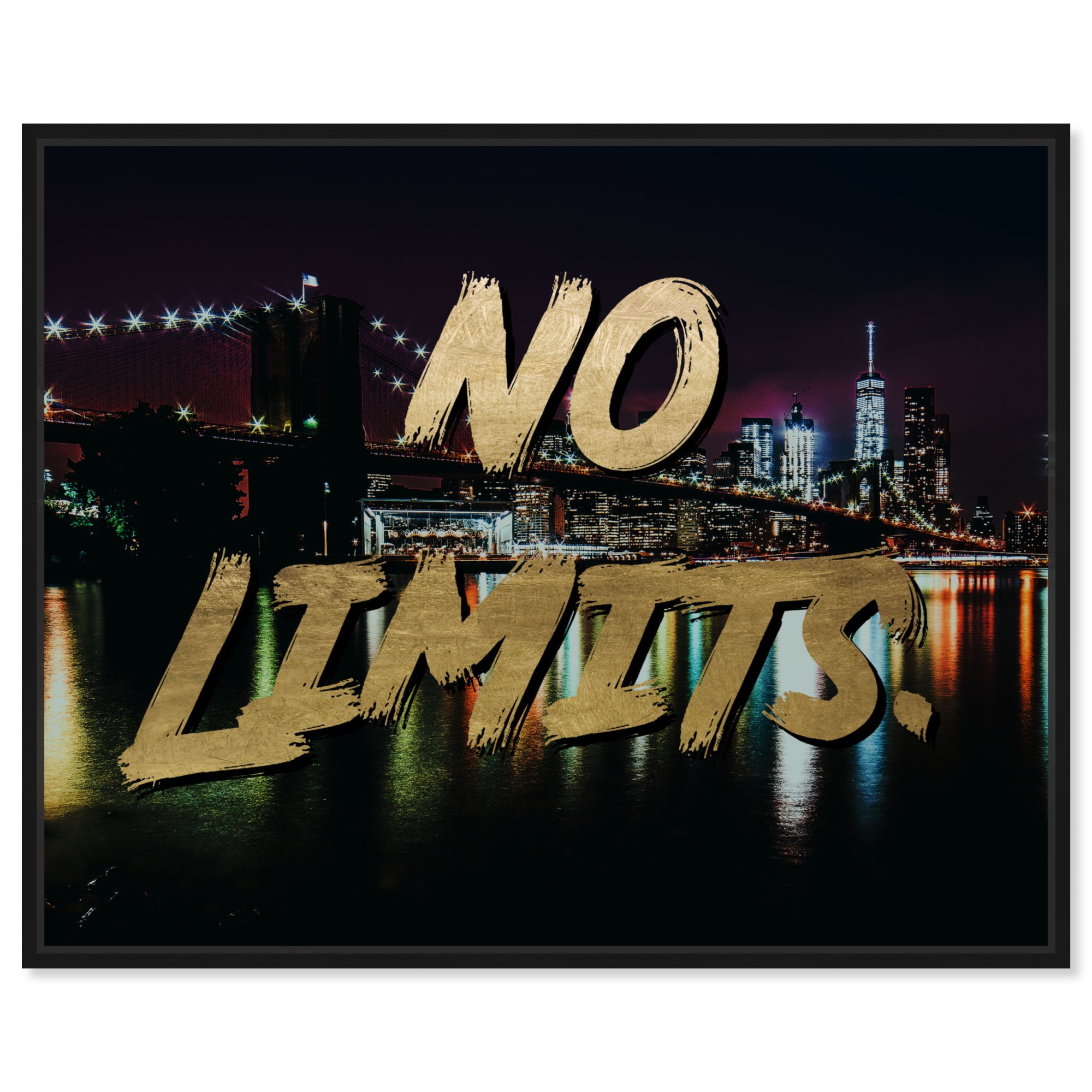No Limits Canvas Motivational Quotes For Men Print By Notoriart, Black ...