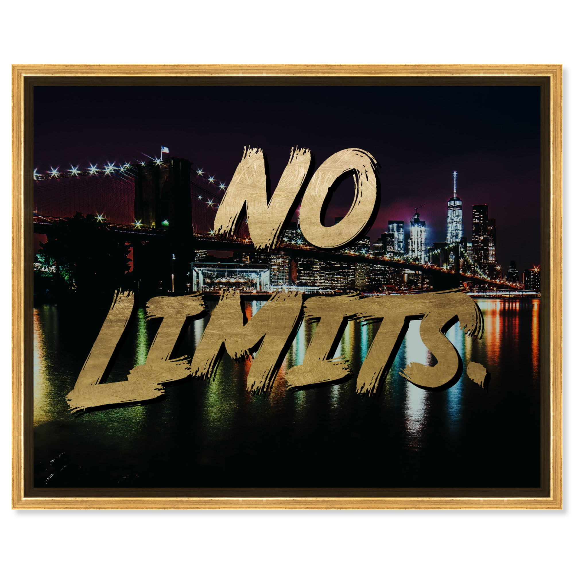 No Limits Canvas Motivational Quotes For Men Print By Notoriart, Gold ...