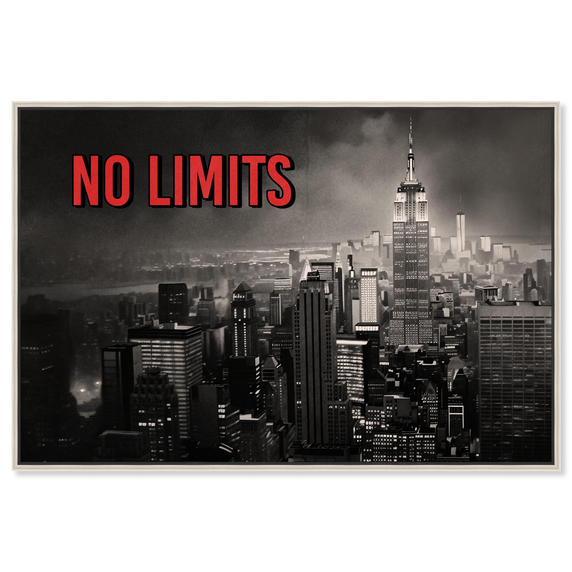 No Limits City Canvas Mancave Art by Art Remedy, Silver Frame, 30 x 20 ...