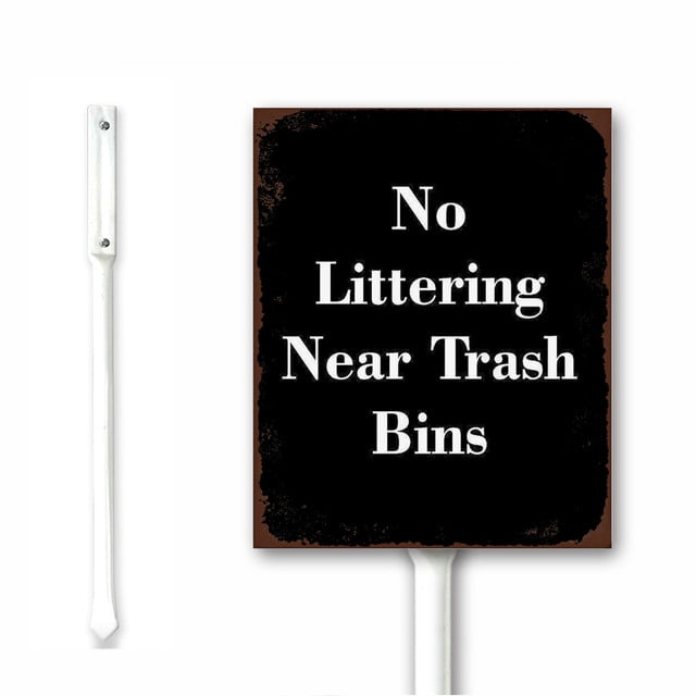 No Littering Near Trash Bins Sign for Outdoor Metal Yard Sign Funny ...