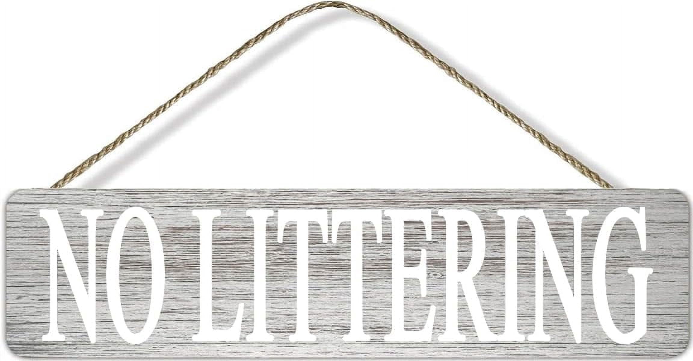No Littering Wooden Sign Wall Hanging Farmhouse Home Street Decor ...