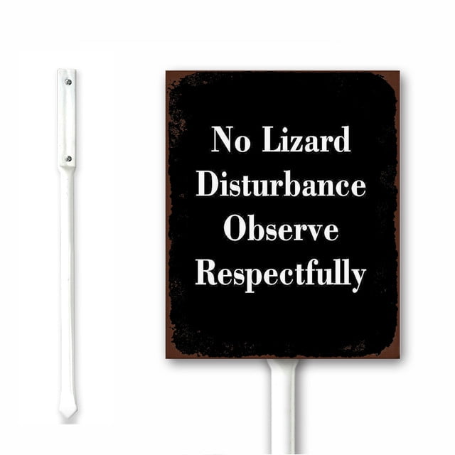 No Lizard Disturbance - Observe Respectfully Sign for Outdoor Metal ...