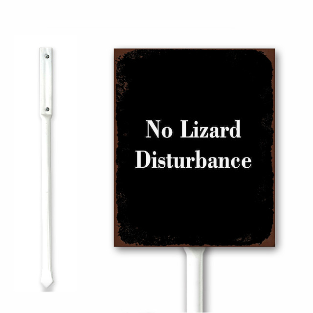 No Lizard Disturbance Sign for Outdoor Metal Yard Sign Funny Lawn Sign ...