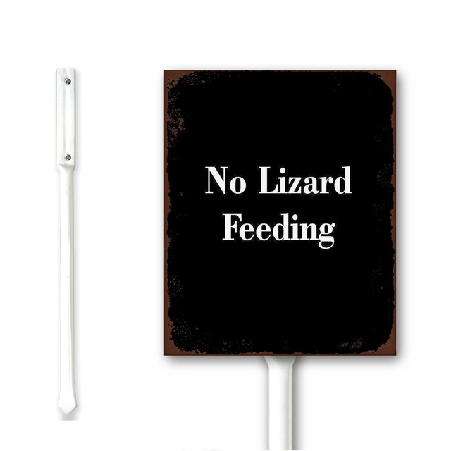 No Lizard Feeding Sign for Outdoor Metal Yard Sign Funny Lawn Sign ...