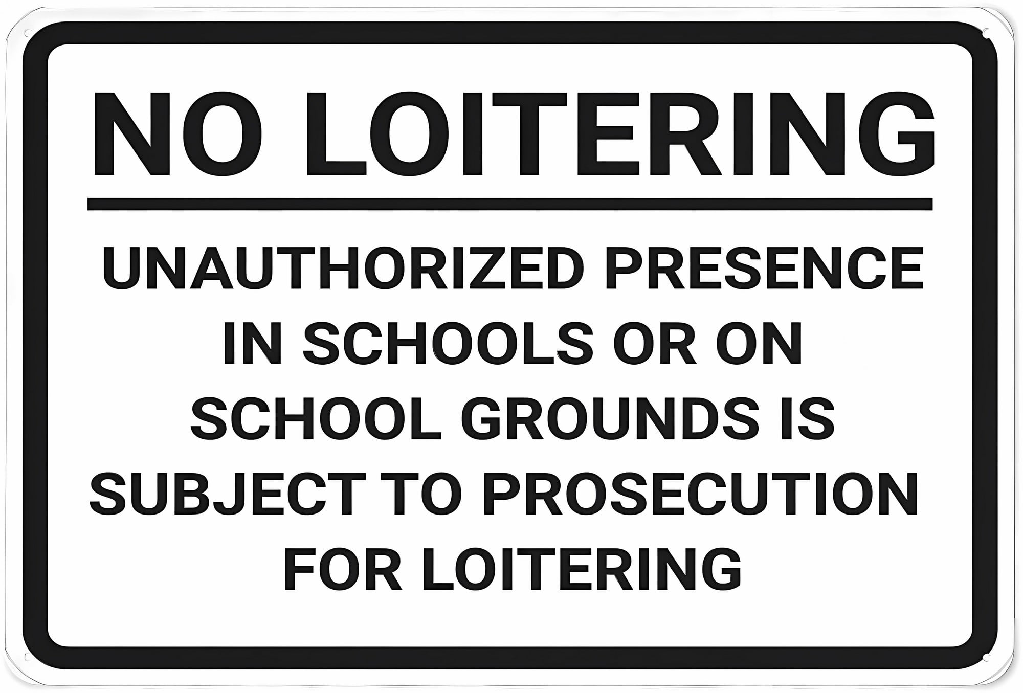 No Loitering On School Grounds Retro Sign - 8"x12" Aluminum Tin Decor ...