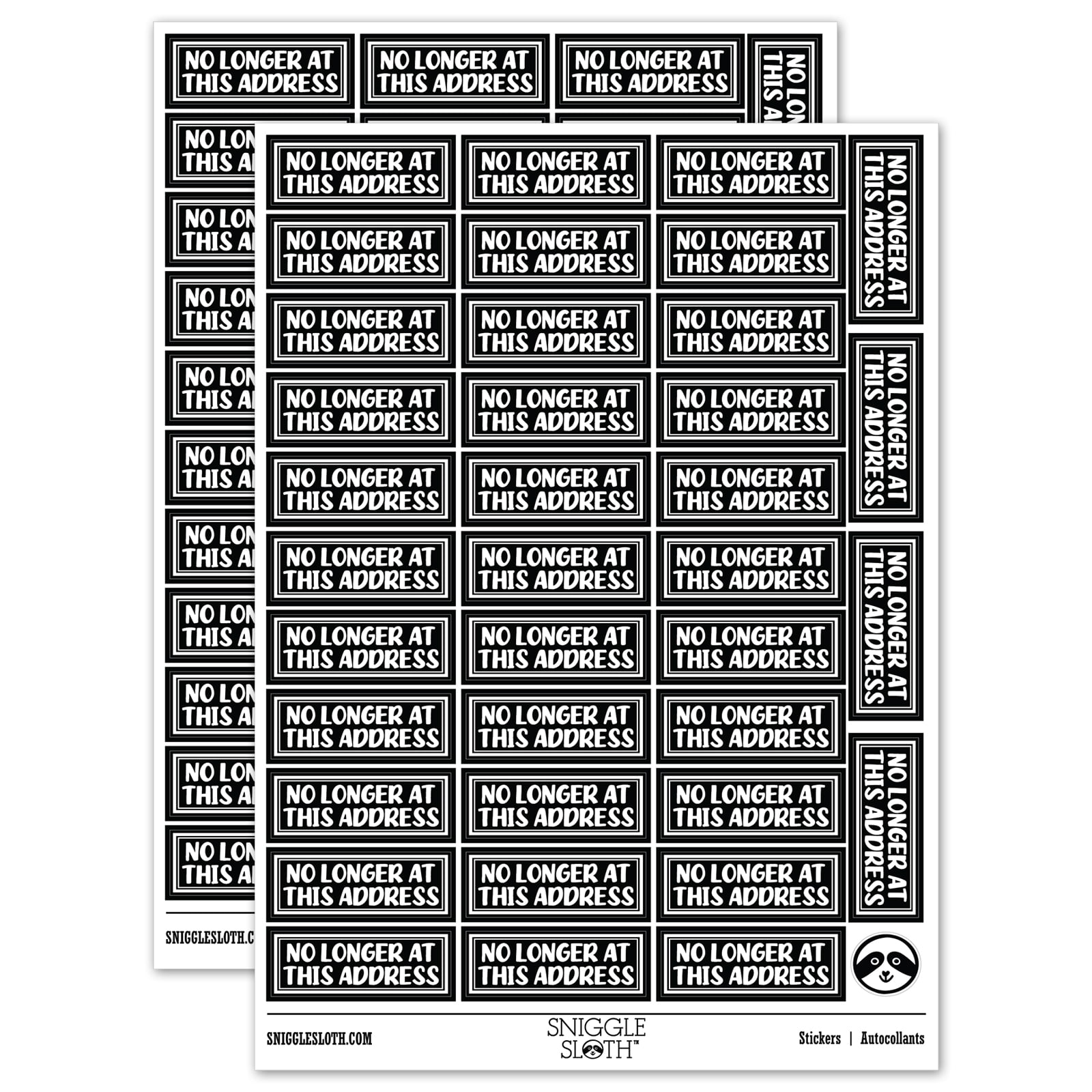 No Longer at this Address Letter Mail Sticker Set - Black - Gloss ...
