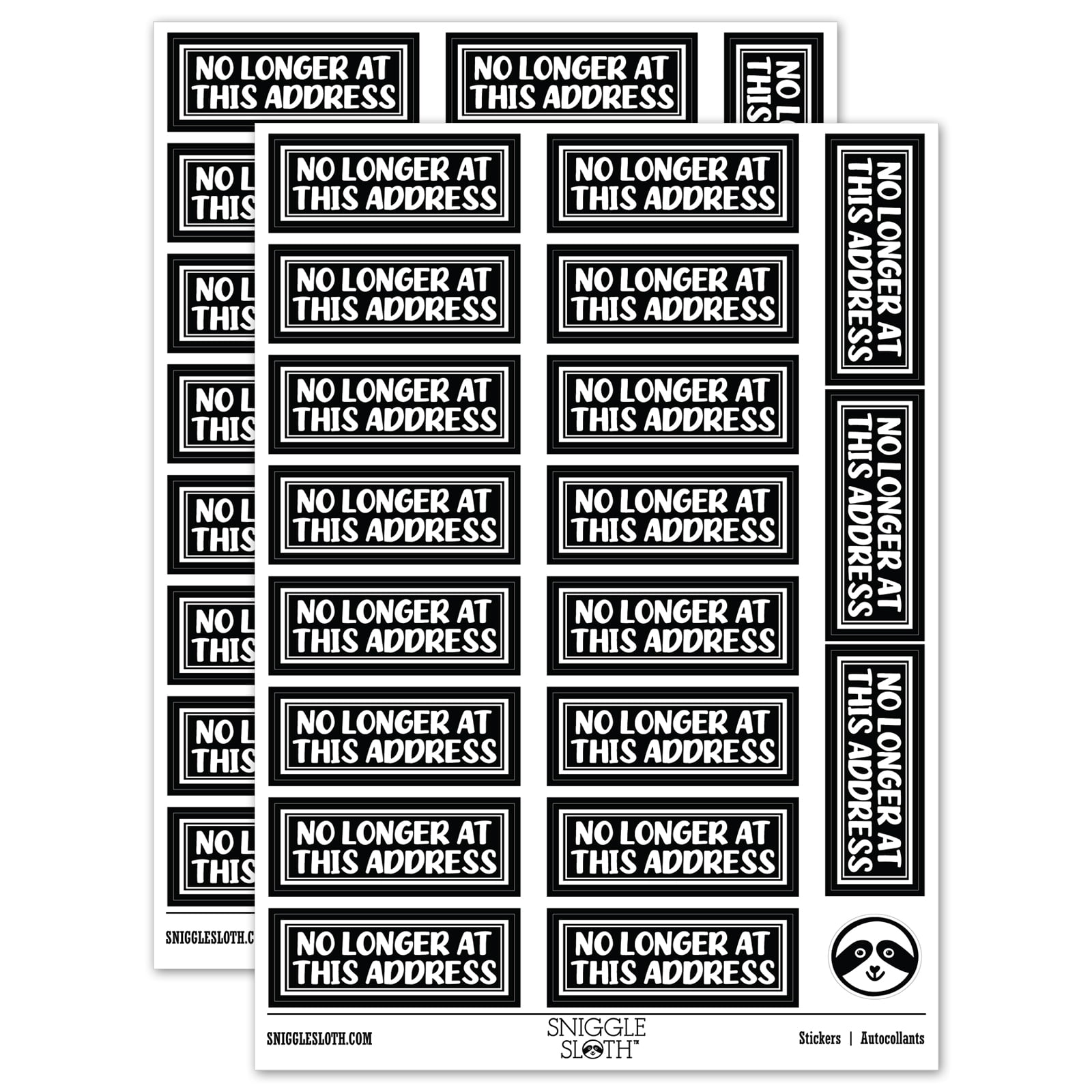 No Longer at this Address Letter Mail Sticker Set - Black - Matte ...