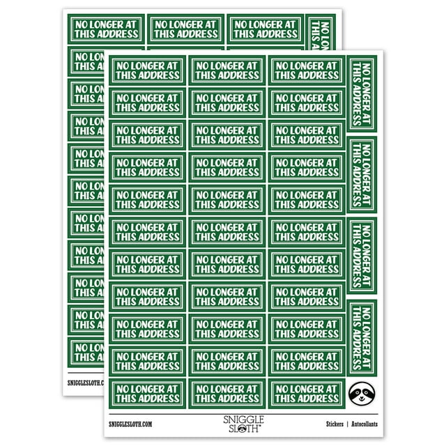 No Longer at this Address Letter Mail Sticker Set - Dark Green - Matte ...