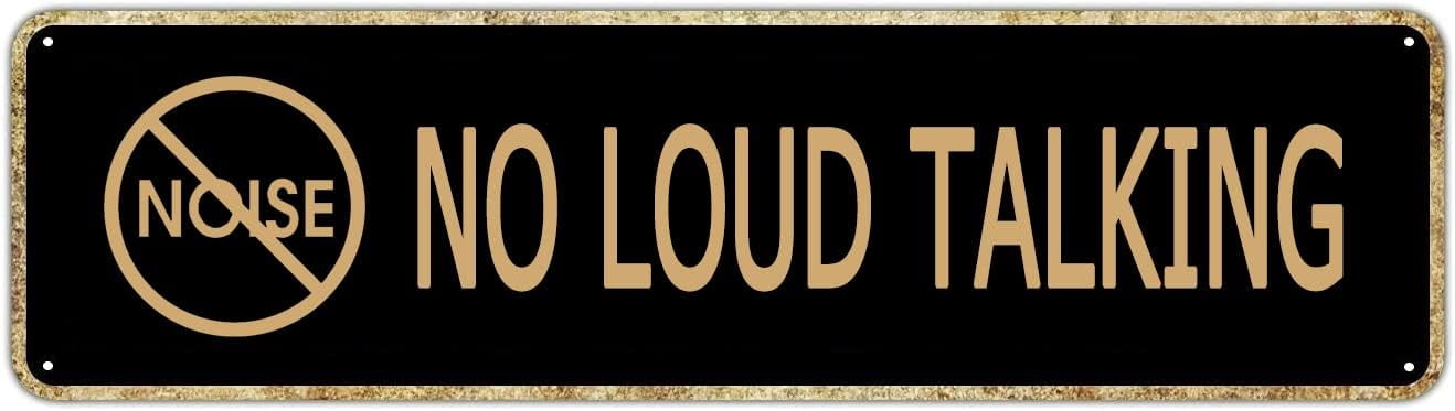 No Loud Talking Prompt Banner Decorative Poster Vintage Tin Sign Home ...