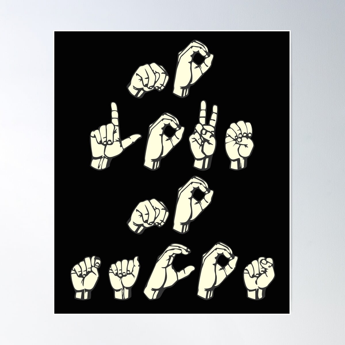 No Love No Tacos Asl American Sign Language Poster Wall Art, Modern ...