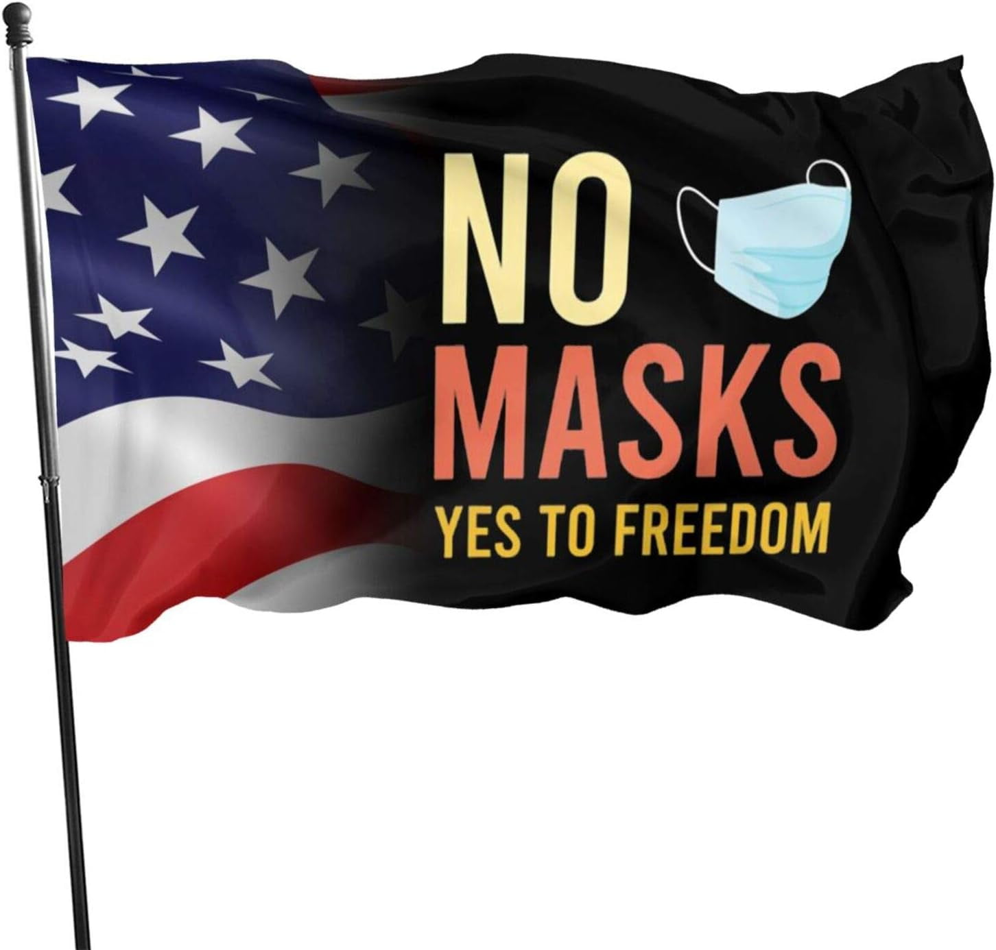 No Masks Yes to Freedom Flag 3x5 Ft Outdoor Lawn Garden Yard House ...