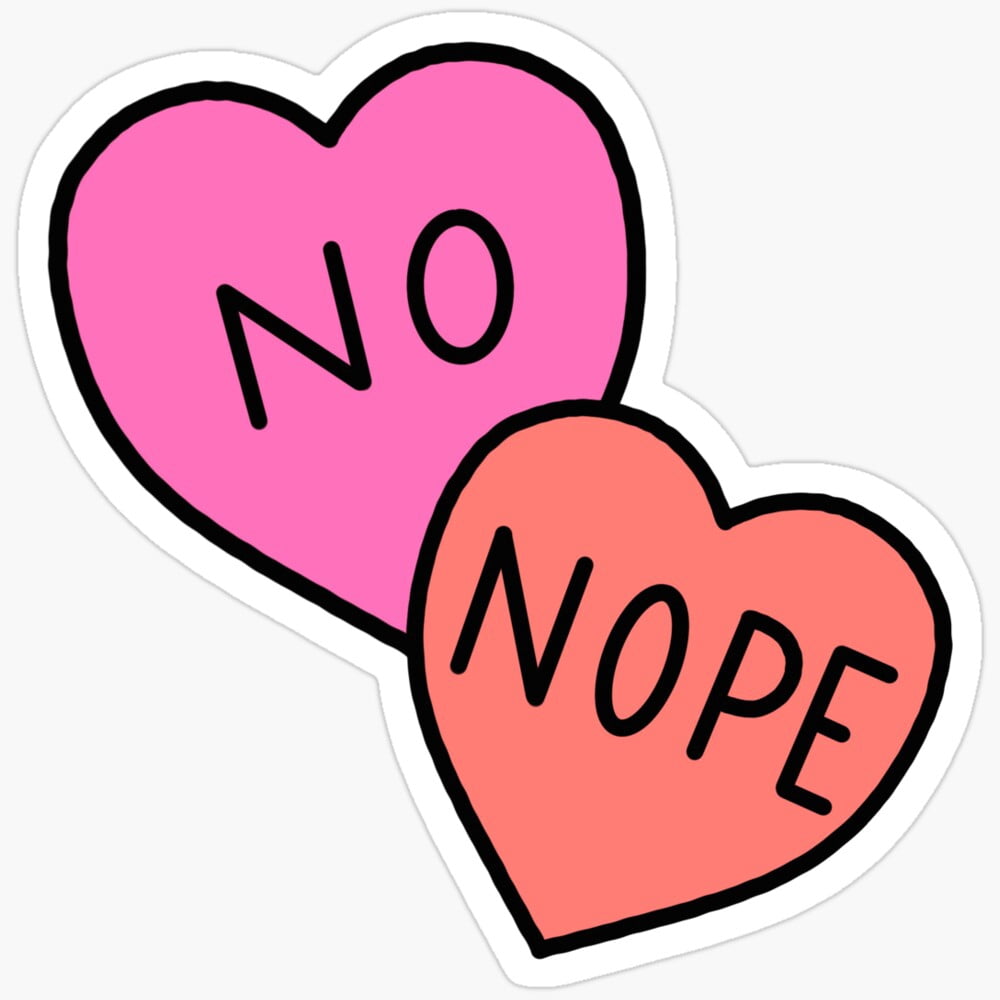 No Means No - Pink Sticker Phone Decal Water Bottle Stickers Car Decals ...