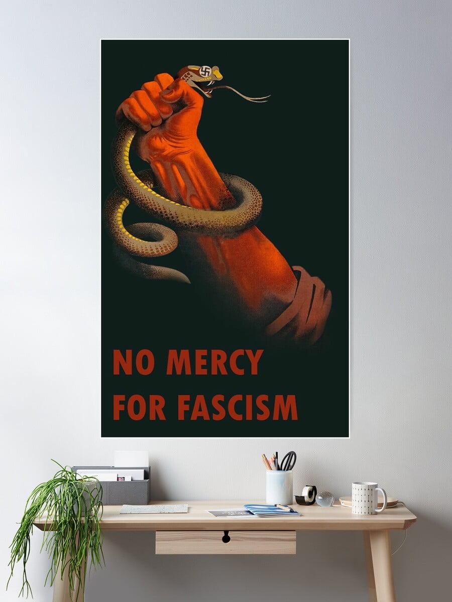 No Mercy For Fascism - Anti-Fascist Poster Wall Art, Modern Wall Decor ...