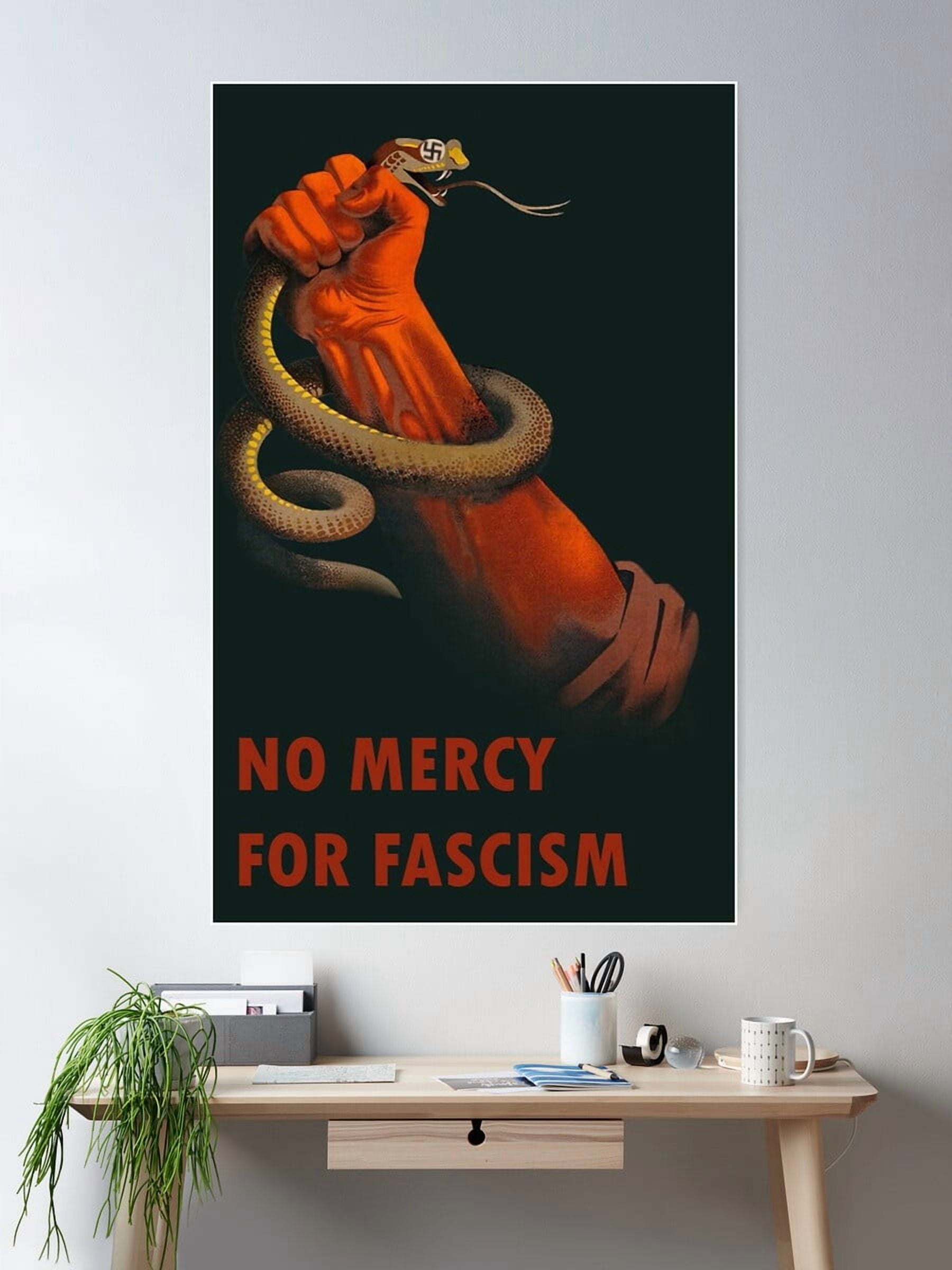 No Mercy For Fascism - Anti-Fascist Poster Wall Art, Modern Wall Decor ...
