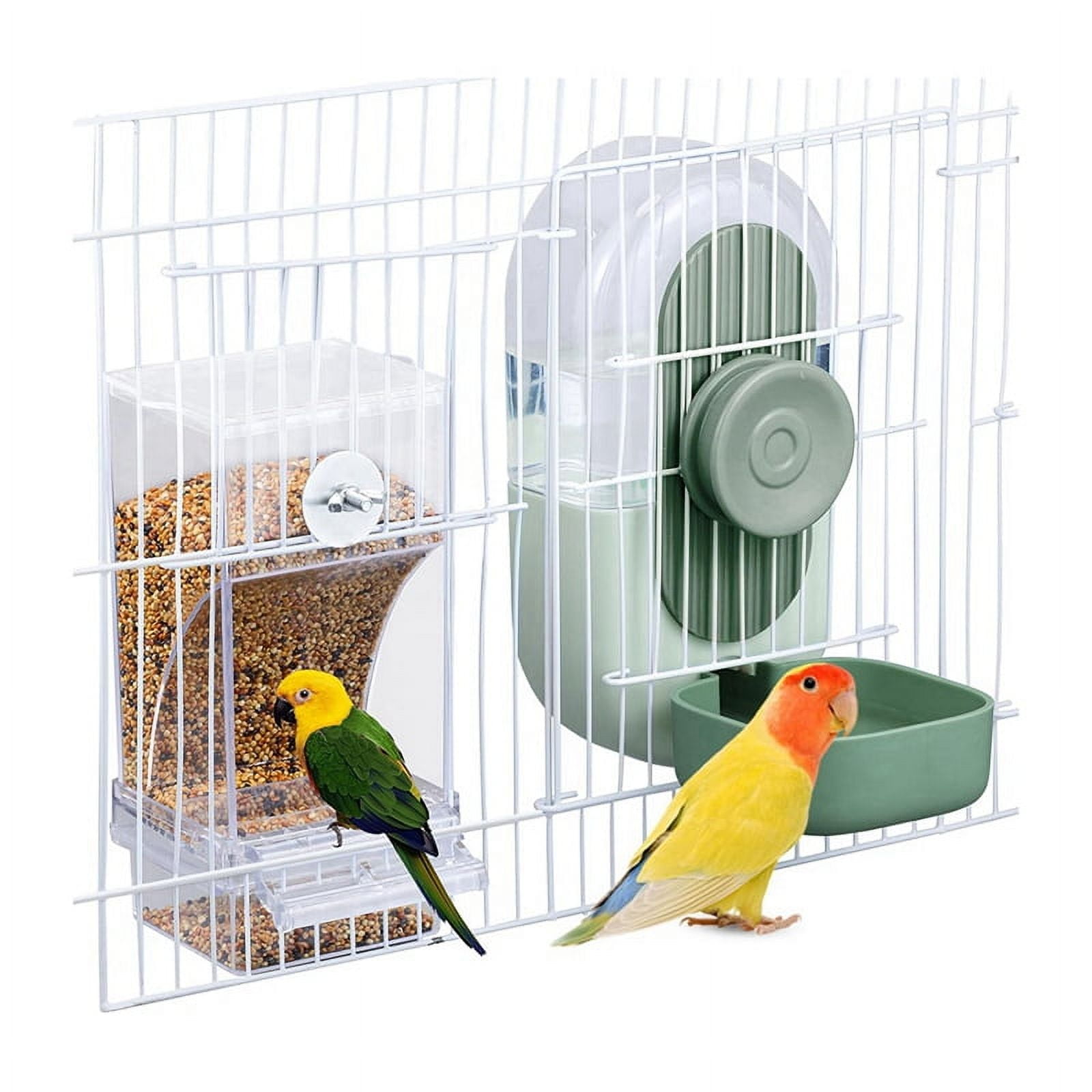 No Mess Bird Feeder & Water Dispenser Set - Automatic Feeding ...