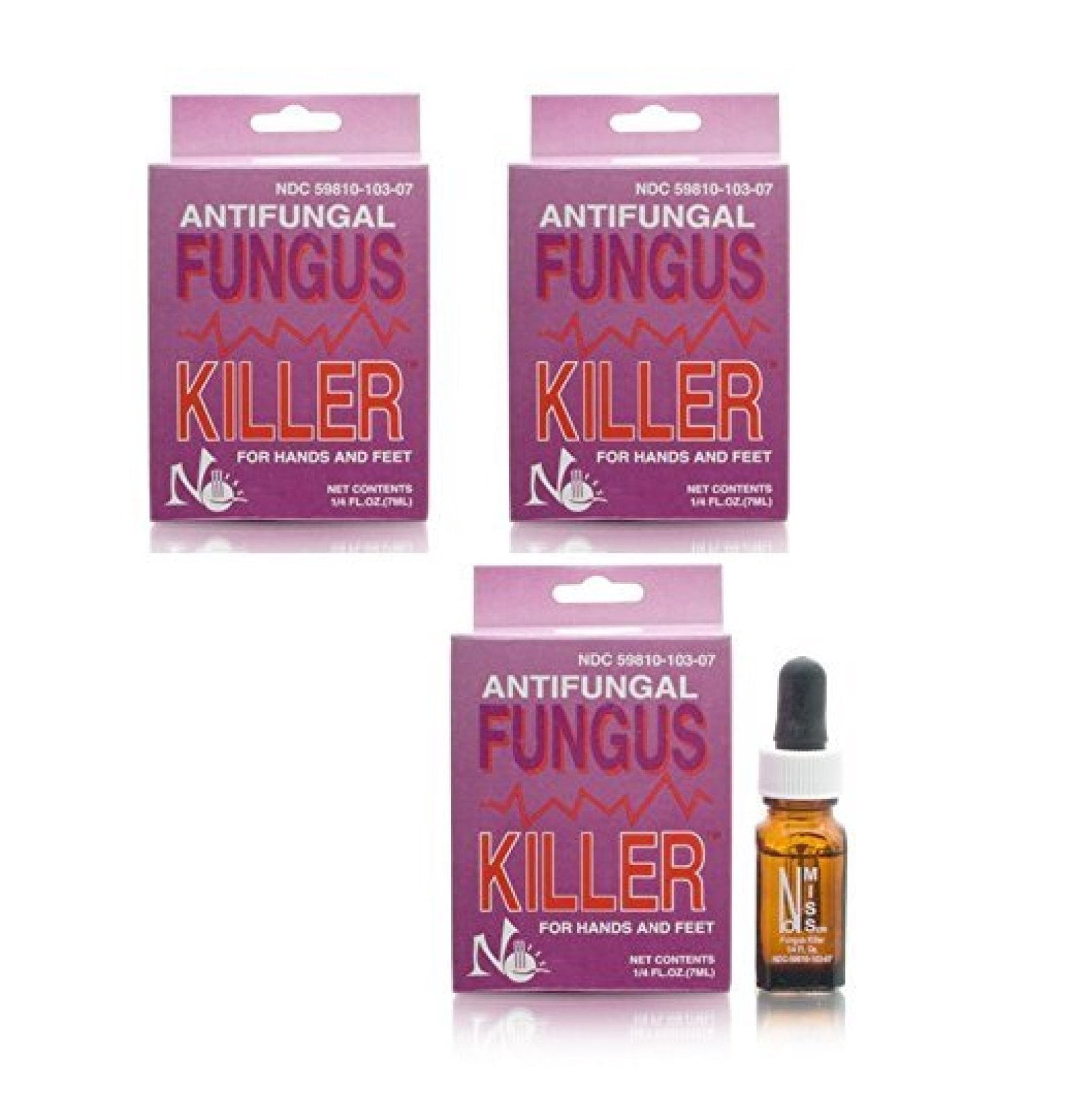 No Miss Antifungal Fungus Killer 1/4oz/7ml Full Size 3 Packs Made in ...