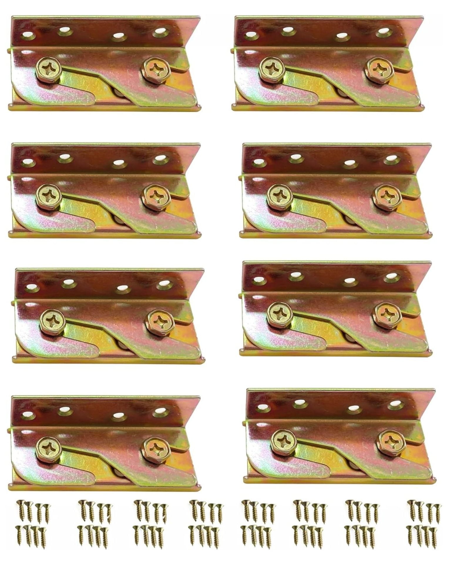 No-Mortise Bed Rail Fittings 8-Pack, Bed Rail Brackets & Connectors for ...