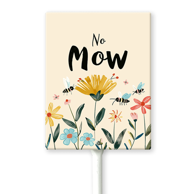 No Mow Sign with Metal Stake 8 x 12 Inches No Mow May Yard Sign No Mow ...
