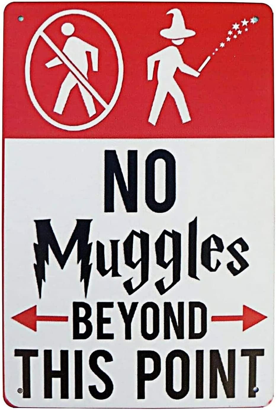 No Muggles Beyond This Point Tin Metal Sign Plaque - Walmart.com