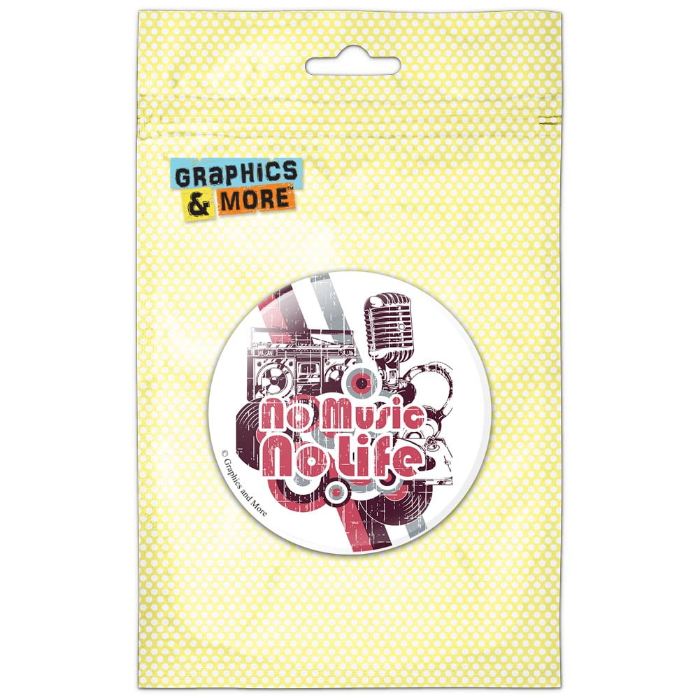 No Music No Life DJ Radio Stereo Rock Roll Refrigerator Button Magnet ...