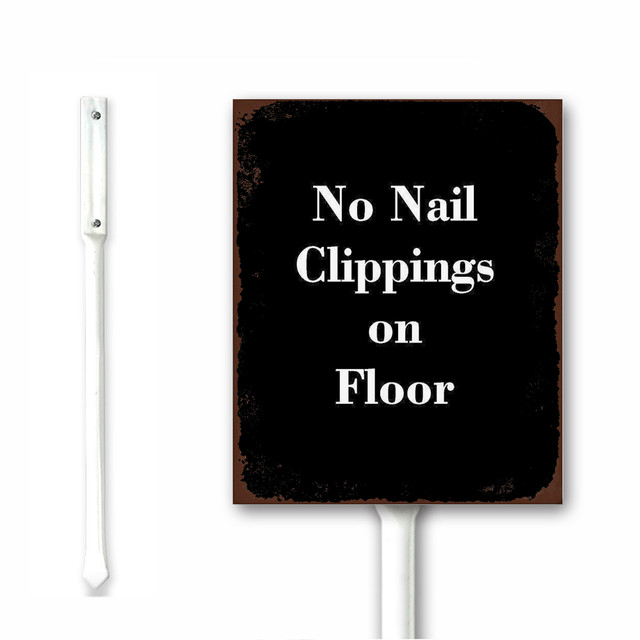 No Nail Clippings on Floor Sign for Outdoor Metal Yard Sign Funny Lawn ...