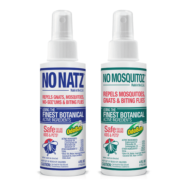 No Natz & No Mosquitoz 4oz DEET-Free Bug Repellent Spray, Non-Greasy, 2 ...