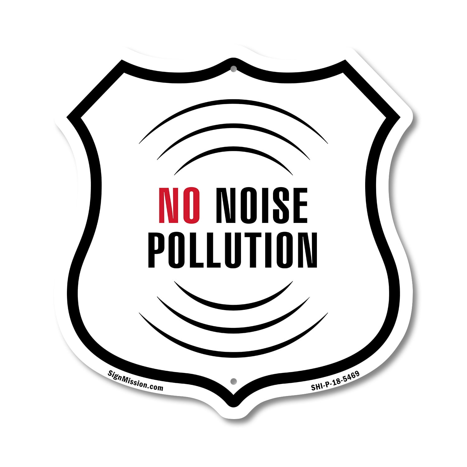 No Noise Pollution 18 inch X 18 inch Shield Shaped Commercial Grade ...