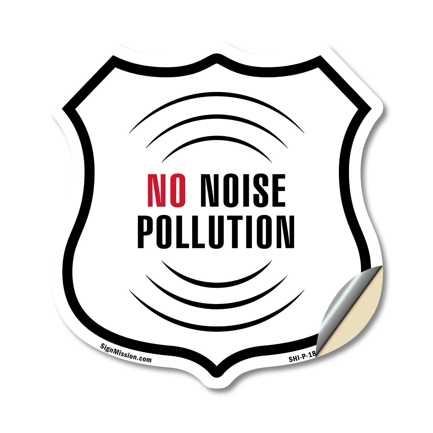 No Noise Pollution (5 Pack) 4 inch X 4 inch Shield Shaped Heavy Duty 3. ...