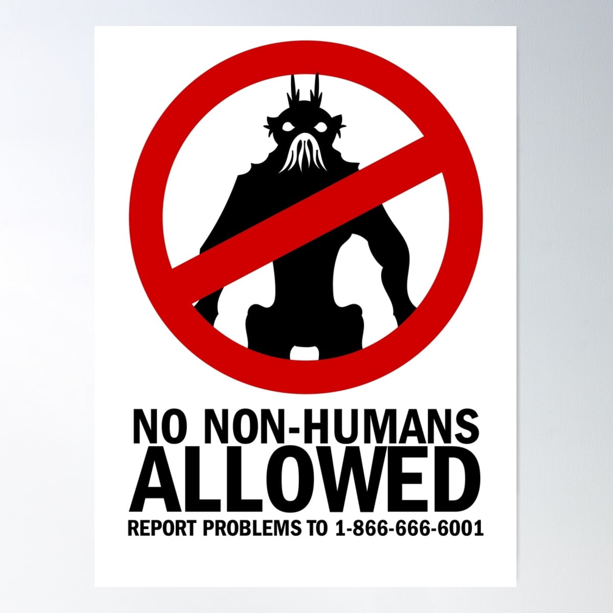 No Non-Humans Allowed Poster Wall Art, Modern Wall Decor For Living ...